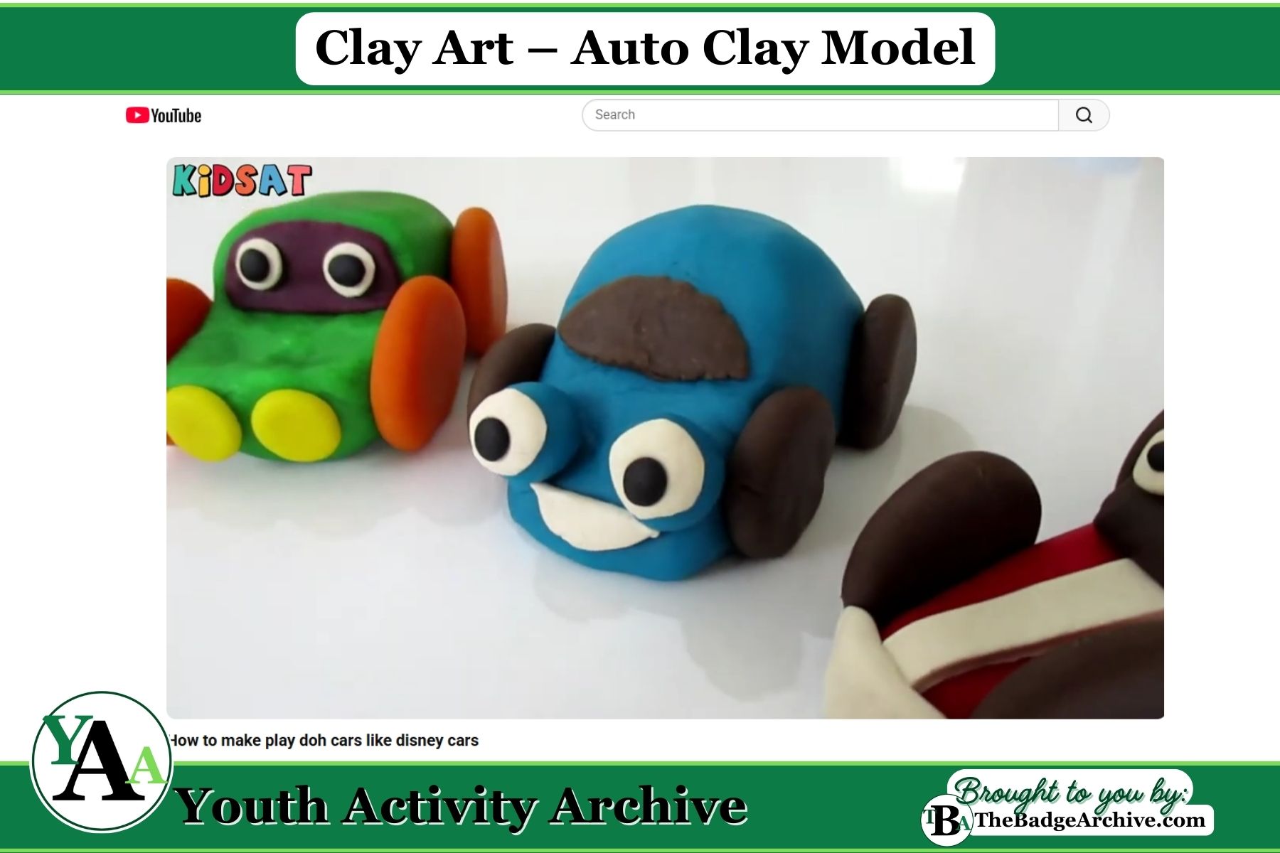 Clay Art – Auto Clay Model – Youth Activity Archive