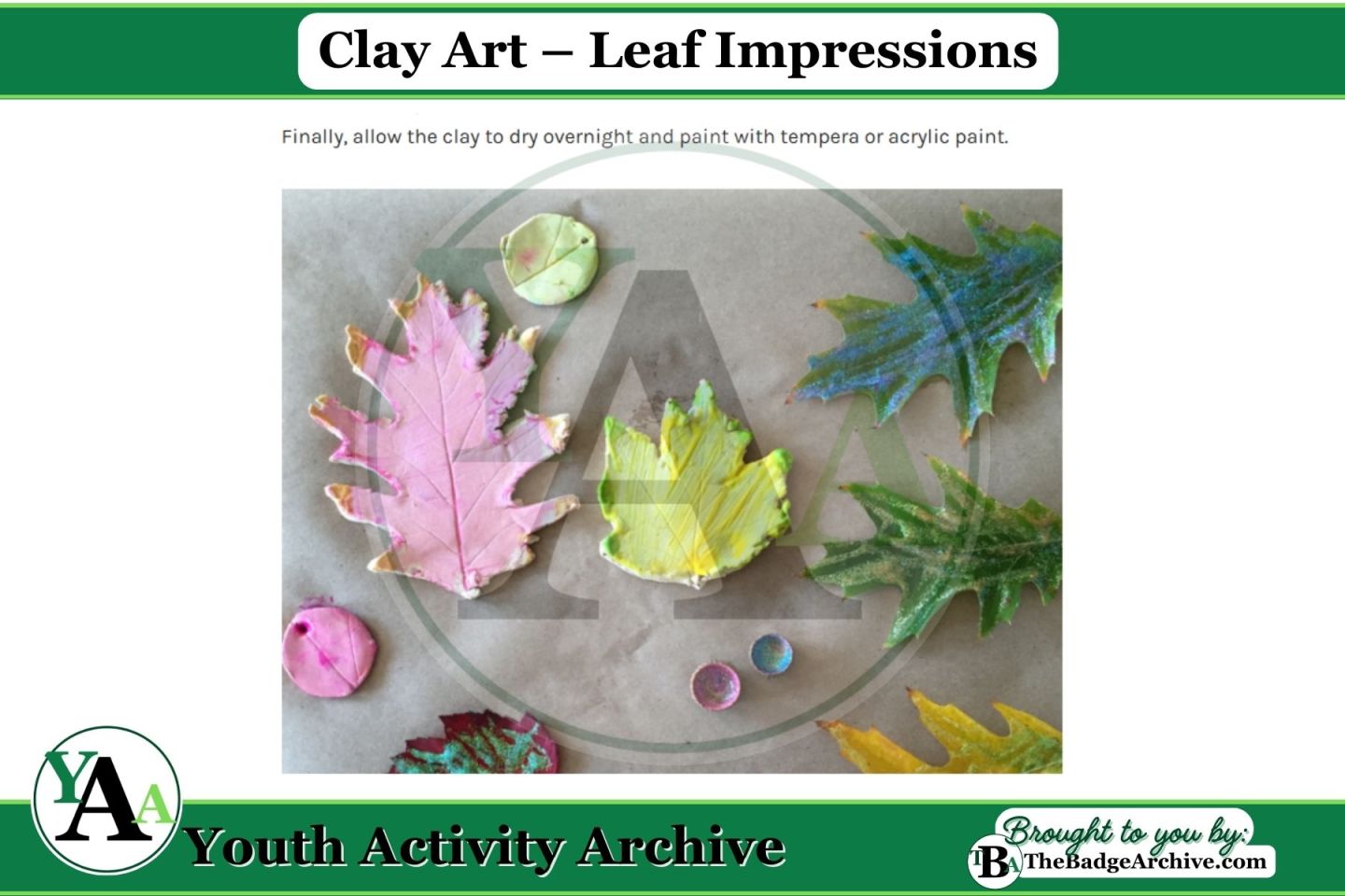 Clay Art – Leaf Impressions – Youth Activity Archive