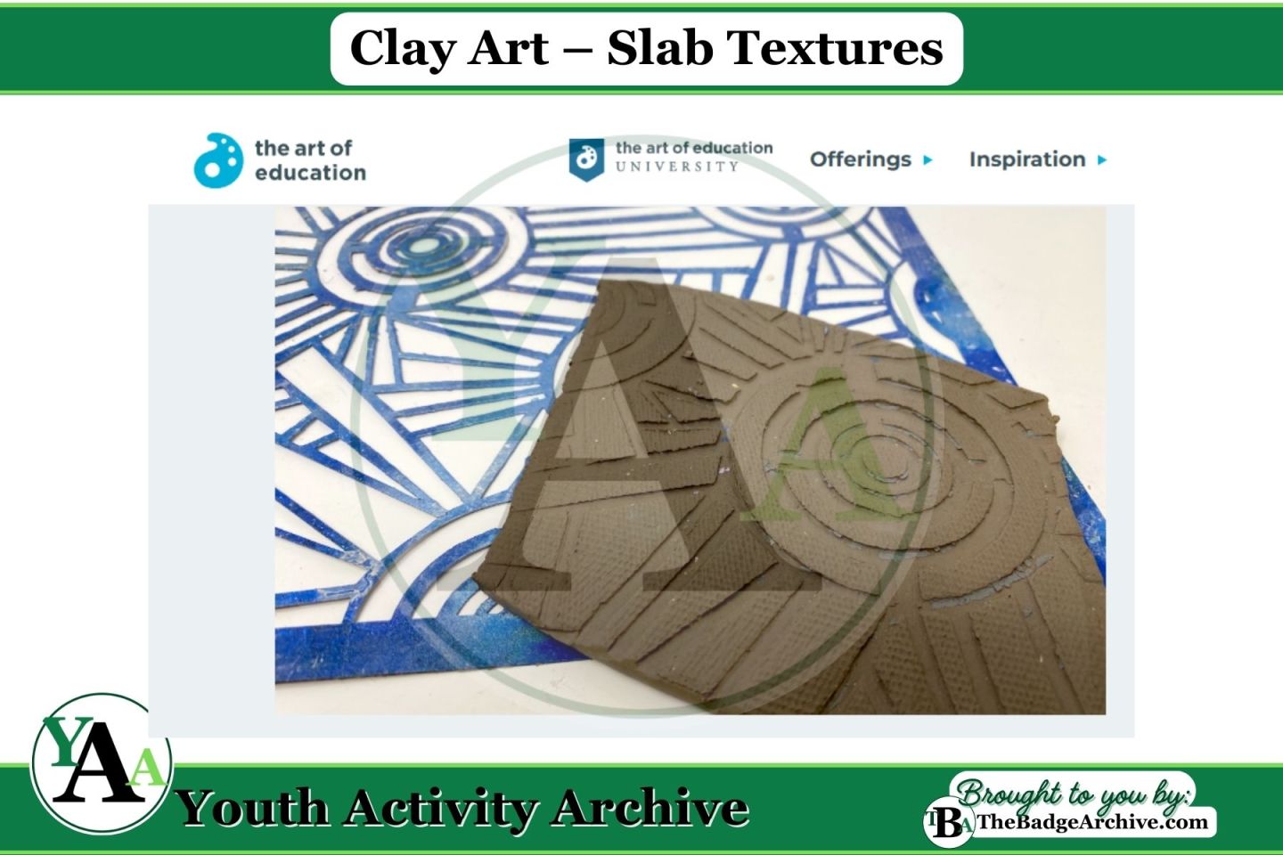 Clay Art – Slab Textures – Youth Activity Archive