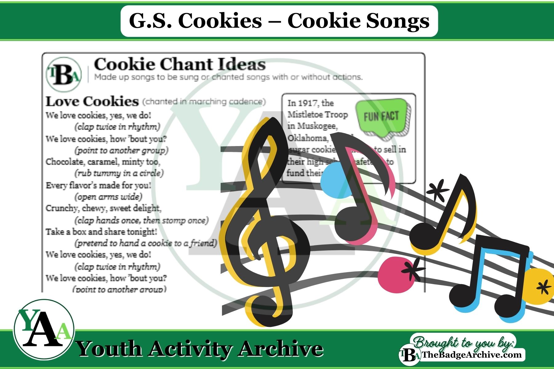 G.S. Cookies – Cookie Songs – Youth Activity Archive