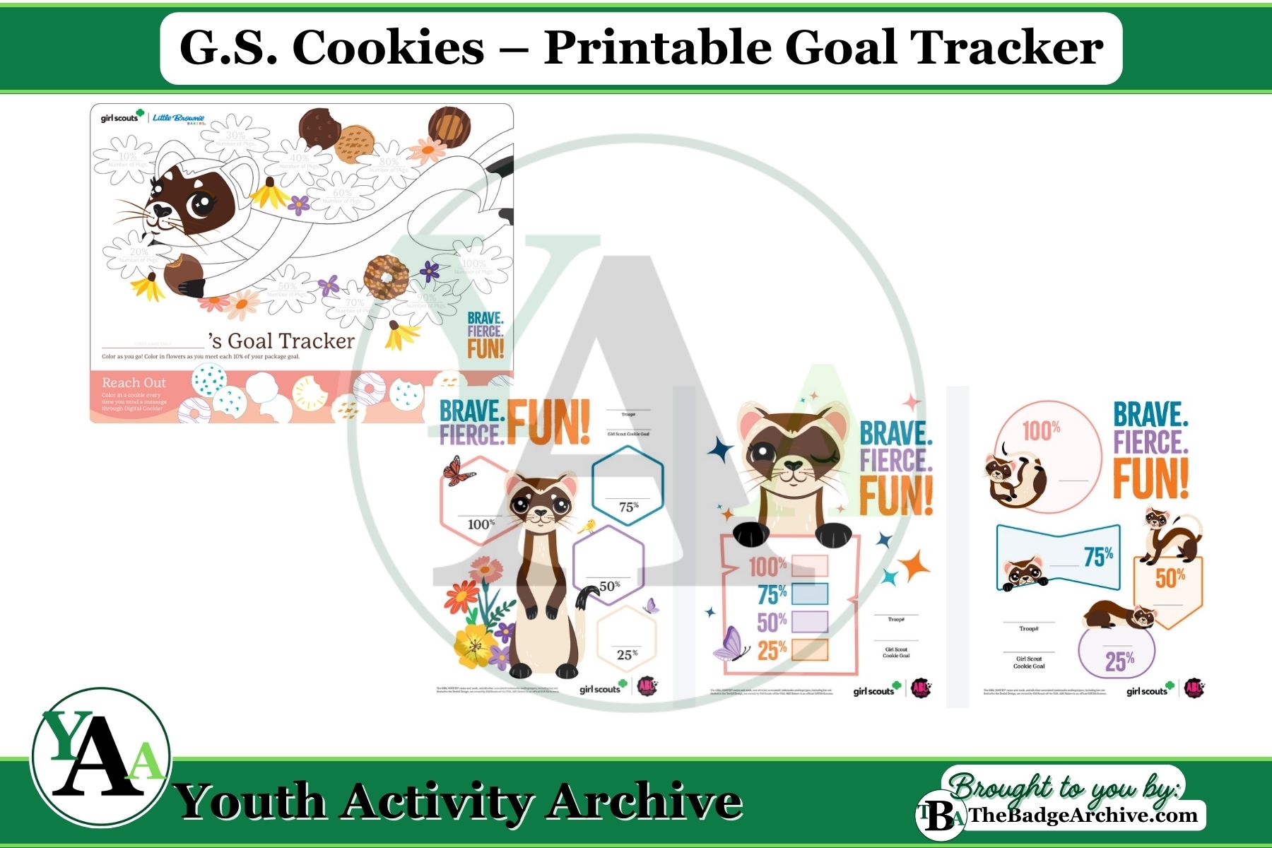 G.S. Cookies – Printable Goal Tracker – Youth Activity Archive