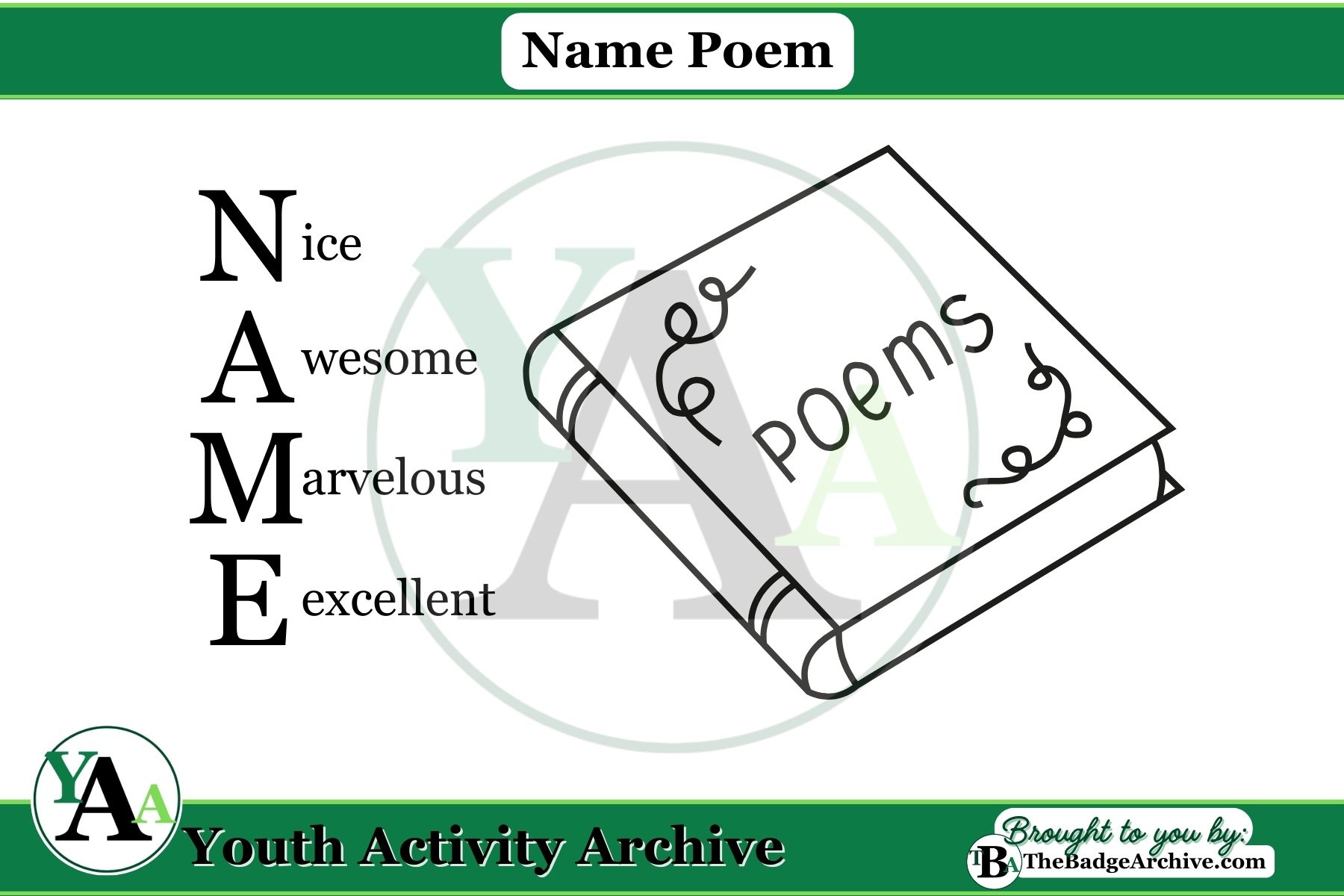 Name Poem – Youth Activity Archive