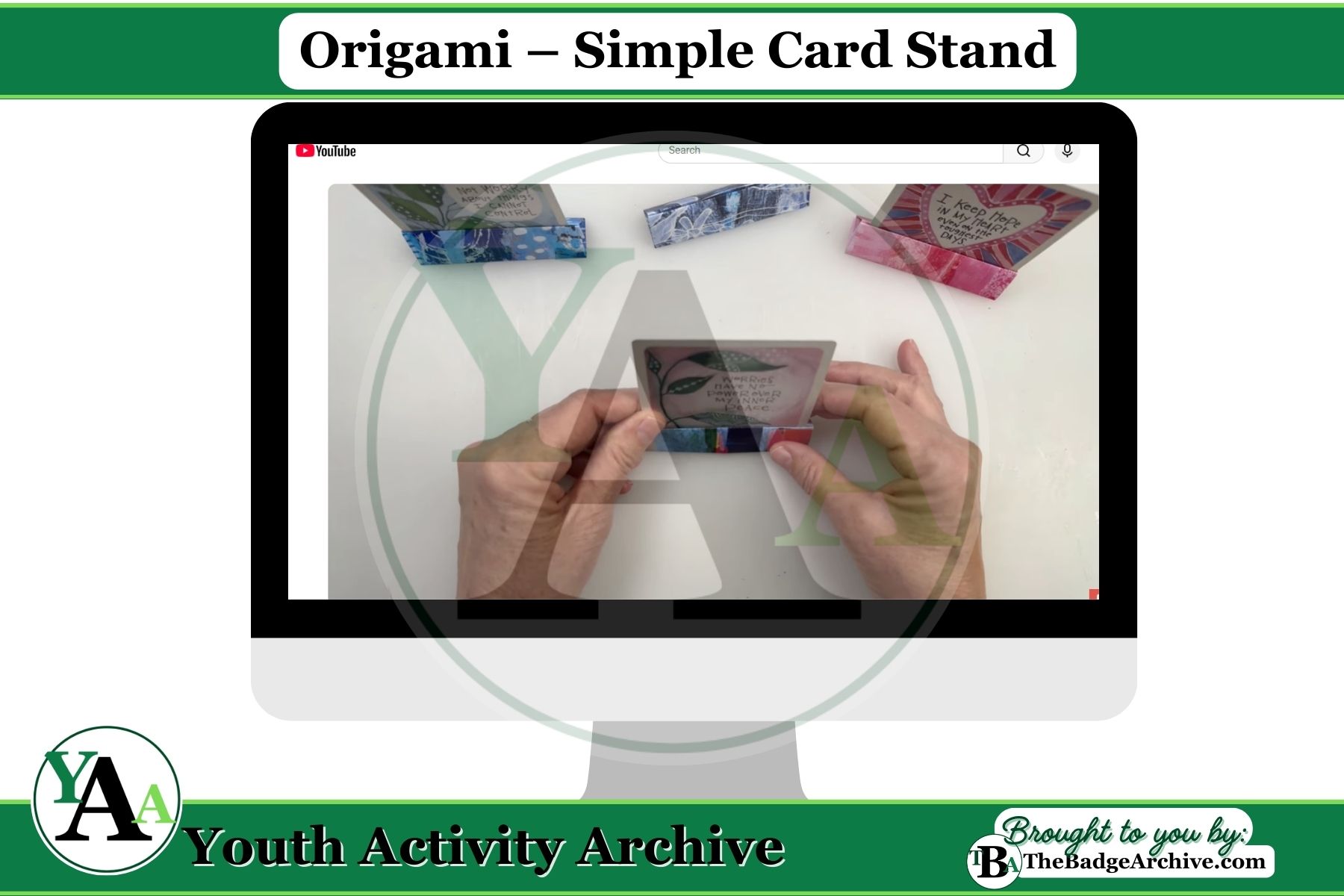 Origami – Simple Card Stand – Youth Activity Archive
