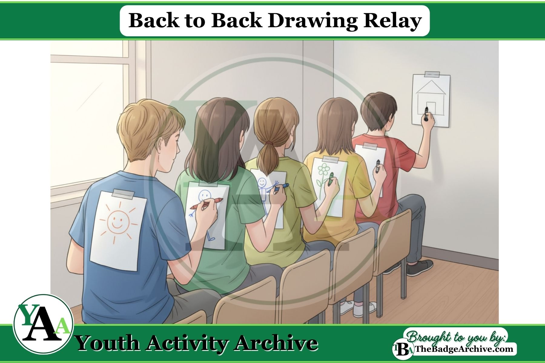 Games – Back to Back Drawing Relay – Youth Activity Archive