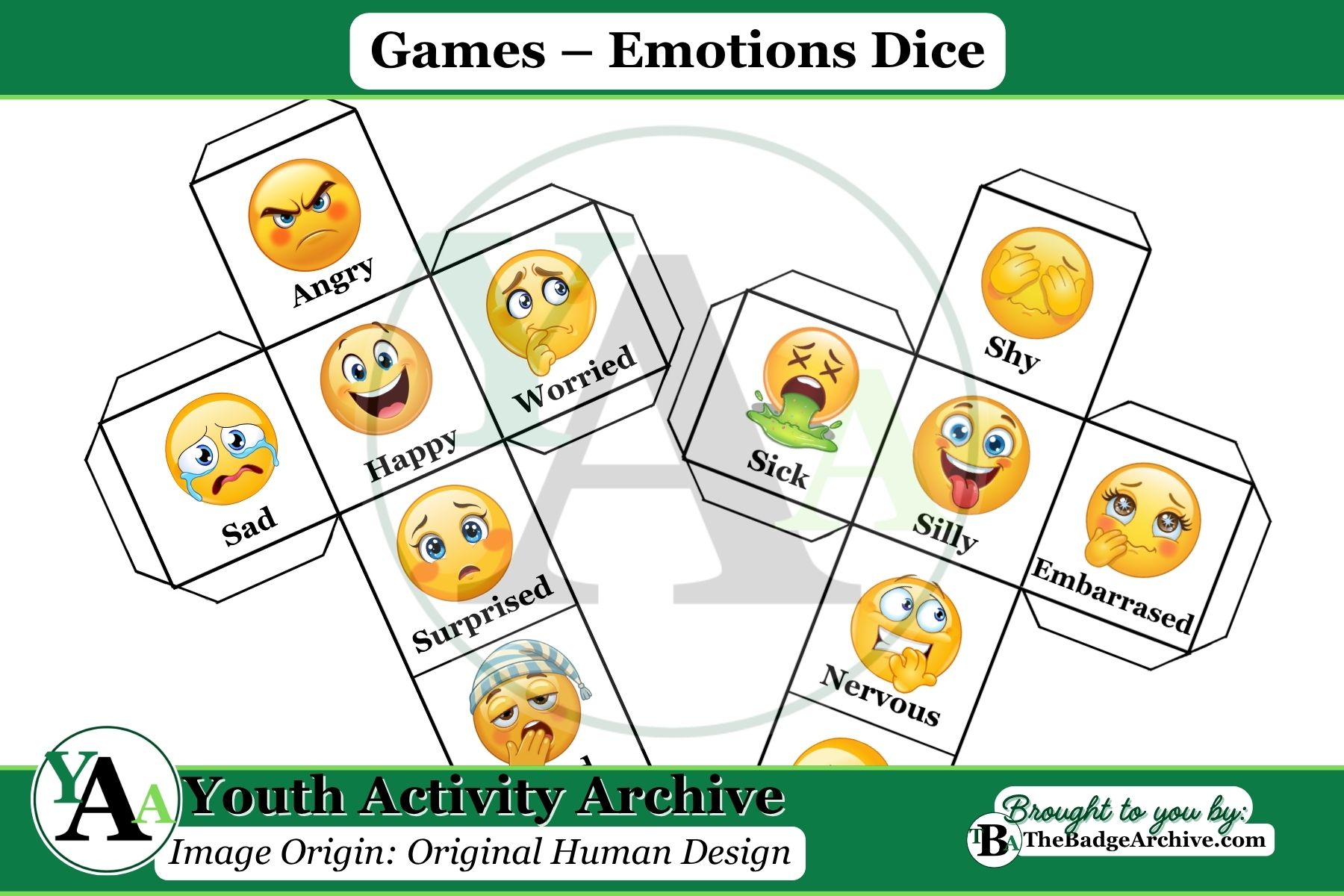 Games – Emotions Dice – Youth Activity Archive